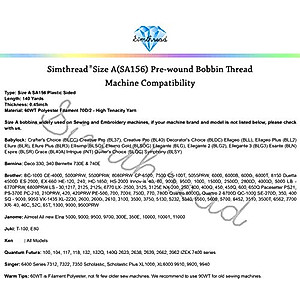 Simthread 25pcs White Prewound Bobbin Thread Size A Class 15 (SA156) 60WT with Clear Storage Plastic Case Box 70D/2 for Brother Embroidery Thread Sewing Thread Machine DIY