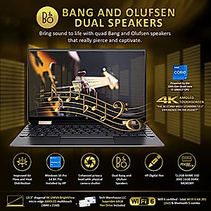 HP Spectre 13T 4K OLED x360 Laptop 10th Gen i7-1065G7 GPU, 512 GB NVMe SSD, 16GB DDR4 RAM, Win 10 Pro, Pen, 13.3" UHD Touch Pen, B&O Speakers, 64GB Tech Warehouse Flash Drive