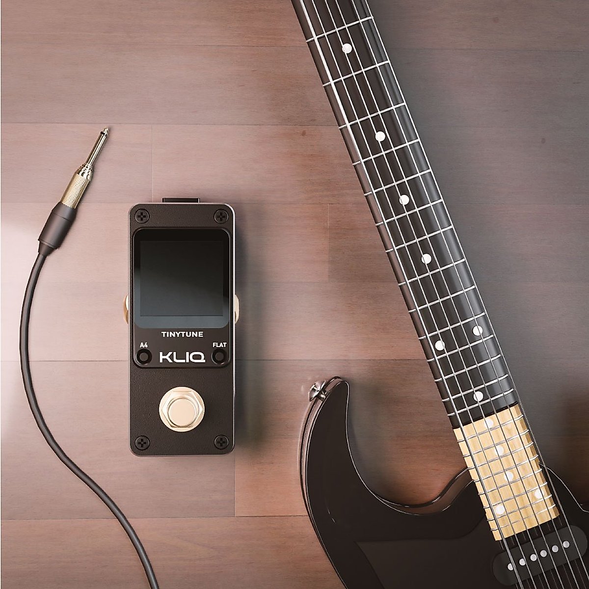 KLIQ TinyTune Tuner Pedal for Guitar and Bass - Mini - Chromatic - with Pitch Calibration and Flat Tuning (Power Supply Required)