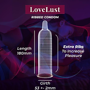 NottyBoy LoveLust Ultra Ribbed Condoms for Men - 36 Count