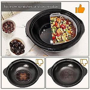 ChefAid Slow Cooker Liners Crock Pot Insert Accessories for 5 6 7 Quart Slow Cookers, 100% Silicone Reusable Liner, Food Safe & Dishwasher Safe (Black-Grey)