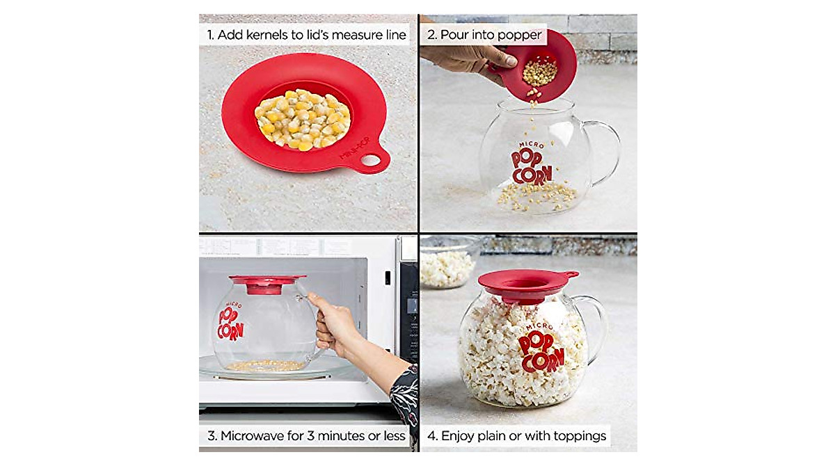 Ecolution EKPCM-0025 Micro-Pop Popper, Glass Microwave Popcorn Maker ...
