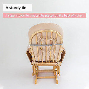 LUXMARS Glider Rocker Replacement Cushions with Storage, 5 PCS, Soft Velvet Cotton Thickened Washable, Universal for Glider Rocking Chairs Beige