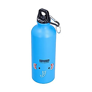 MOTUZP Travel Water Bottle 500ml Water Bottle with Hanging Buckle Aluminum Cartoon Mug Insulated Water Bottle Sport Water Bottle Cafe Supplies Portable Water Bottle (blue elephant)