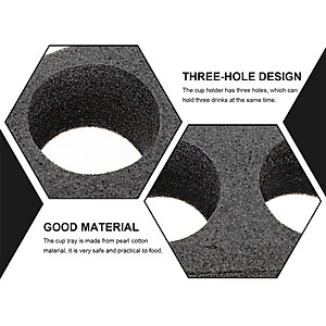 Cabilock 3pcs Milk Tea Drink Cup Holder soda Cup Holder take Out Cup Holder Chinese Takeout containers Tool Tray Coffee Accessories Beverage Takeout Holder Drinks French Fries Pearl Cotton