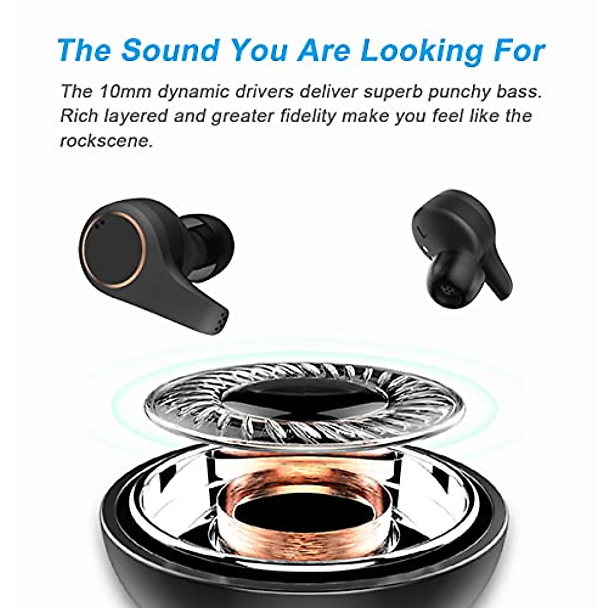 Xmythorig True Wireless Earbuds, Bluetooth 5.0 Headphones with 4-Mics, ENC Noise Cancelling Earphones for Clear Calls, Hi-Fi Stereo in-Ear Headset with Deep Bass, IPX6 Waterproof for Office/Workout