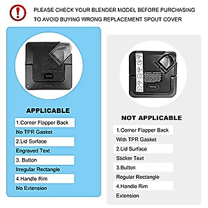 CUTIECLUB 2 Pack Pitcher Spout Cover for Ninja 72oz Blender Lid, Flap Lid Jar Top Replacement parts Accessories for Ninja NJ600-NJ602 BL500-BL781 Blender