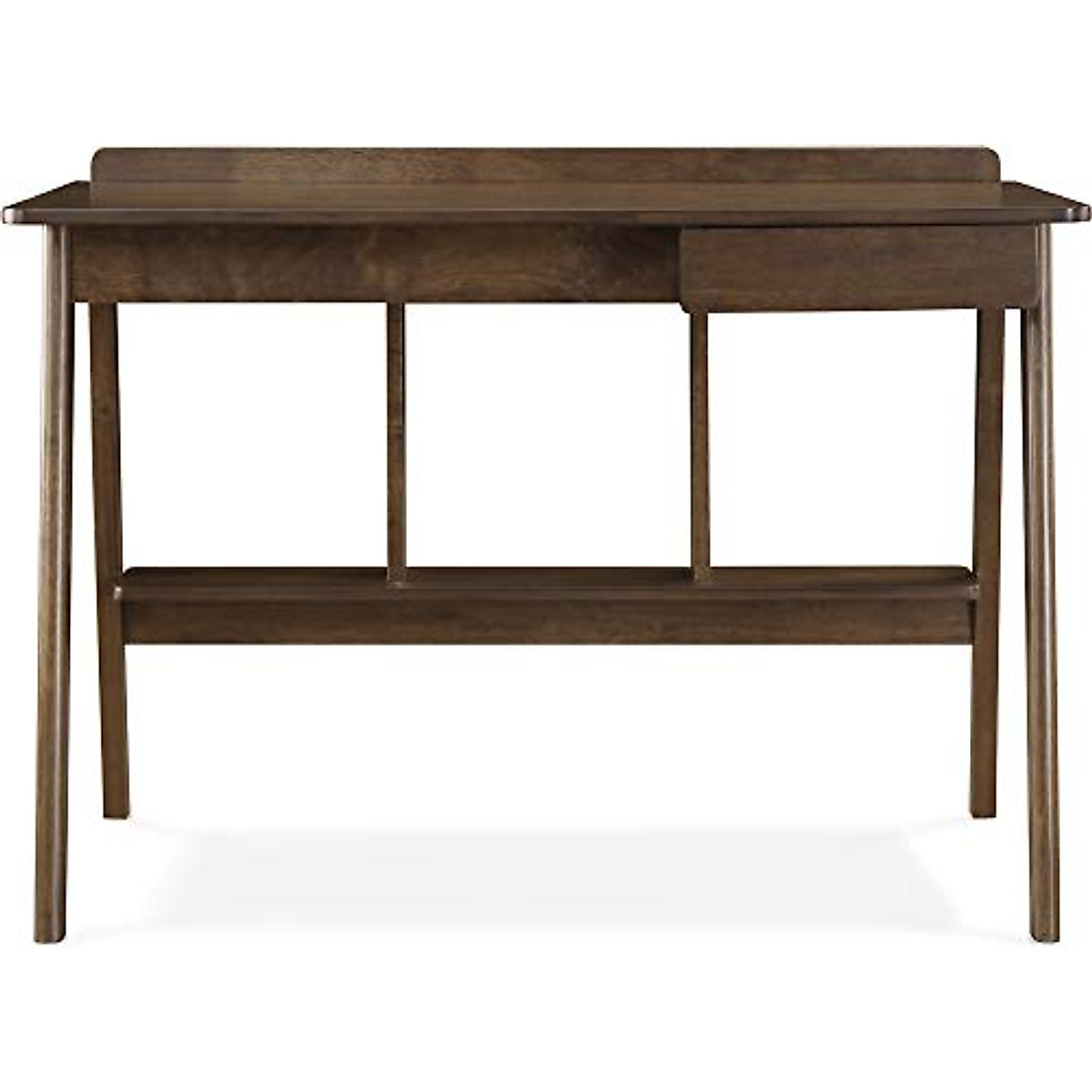 Finch Darren Home Office Drawer Mid Century Accent Desk, 43 Inch Wide Simple Modern Study Table, Walnut Brown