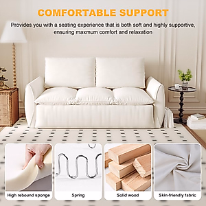 70.9" Convertible Queen Size Sleeper Sofa Bed, Folding Futon Loveseat Pull Out Couch Modern Hydraulic System Pullout Sofabed Cloud Daybed with Detachable Cushions for Living Room Office Apartment
