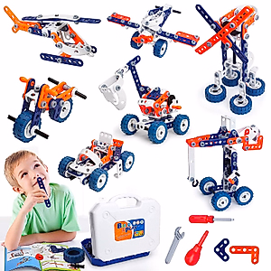 Building Toys Kits 152 Piece STEM Toys Erector Set for Boys Creative Construction Engineering Fun Educational Building Blocks Set for Boys and Girls Ages 6 7 8 9 10 11 12 Year Old, Best Toy Gift