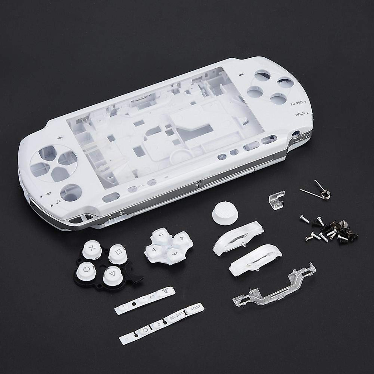 Yeepin Clip on Shell Case Full Housing Console Game Shell Case Cover for Sony PSP 3000 Console (White)