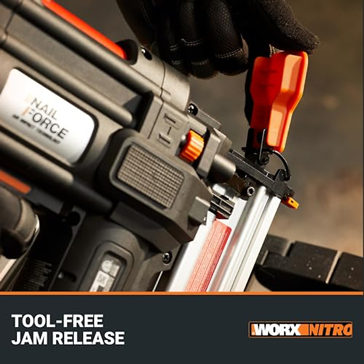 Worx Nitro 20V 18GA Brad Nailer Cordless Fires 80 Nails Per Minute, Cordless Nail Gun Anti-Ejection, Nail Gun Battery Powered Tool-Free Jam Release WX842L.9 Power Share – Tool only
