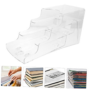 Folding Rack Desktop Brochure Holder Wall Pamphlet Holder File Storage Rack File Holder Rack Acrylic Brochure Holder Clear File Rack Wall Mount Flyer Holder Clear Pamphlet Rack