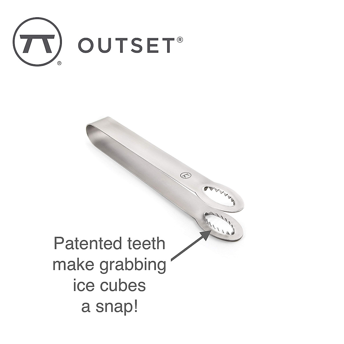 Outset Stainless Steel Ice Tongs, 8-Inch Length, Model:
