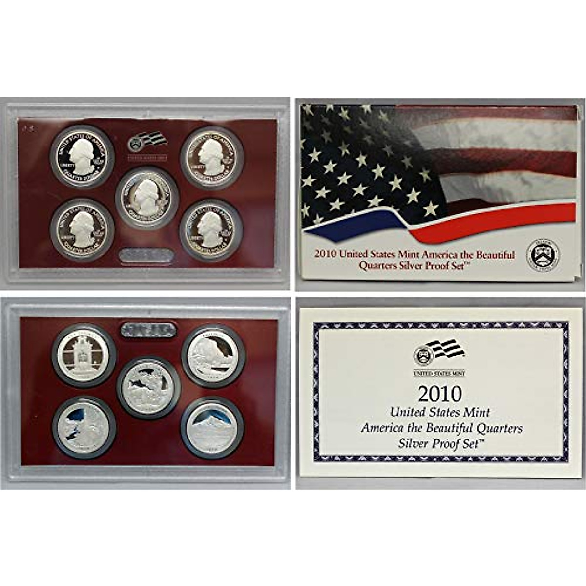 2010 S Silver America the Beautiful National Parks Quarters Proof Set with Box and CoA Proof