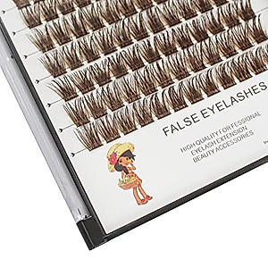Vayator wide stem with various colored false eyelashes D curl eyelash string 10-20mm Choose professional makeup personal eyelash string Grafted eyelash extension cluster（BN-10mm）