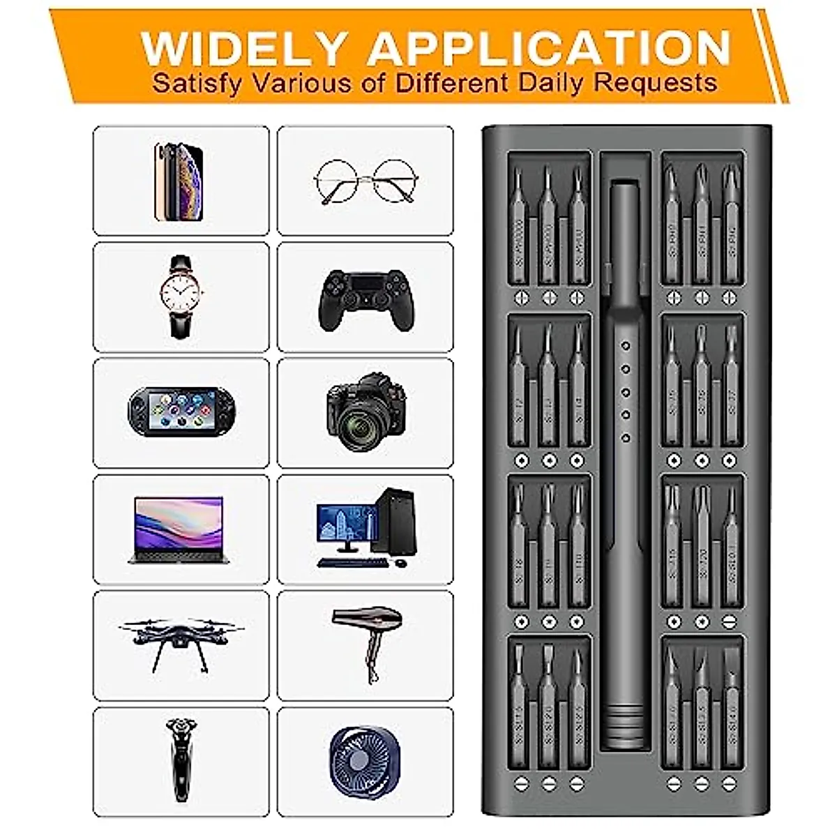 WINHUNT 48 in 1 Mini Precision Screwdriver Set, Small Screwdriver Torx Bit Set Magnetic, Eyeglass Repair Kit with Phillips Head, Small Screwdriver for Electronics/PC/Watch/Xbox