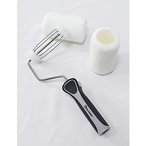 ROLLINGDOG 4 Inch Mini Roller - 3/8" Nap Roller Covers,Small Paint Roller for Wall, Trim, Detail Painting