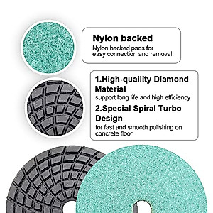 SHDIATOOL 4" Diamond Polishing Pads for Concrete Wet Polish Grit 200(12-Pack)
