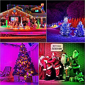 Smart Outdoor LED Flood Light,RGBW Landscape Light Stage Light Controled by APP/Alexa/Google Home,5000K 200W Equivalent IP66 Waterproof Timing Dimmable,Suit for Garden Party Halloween,2 Pack