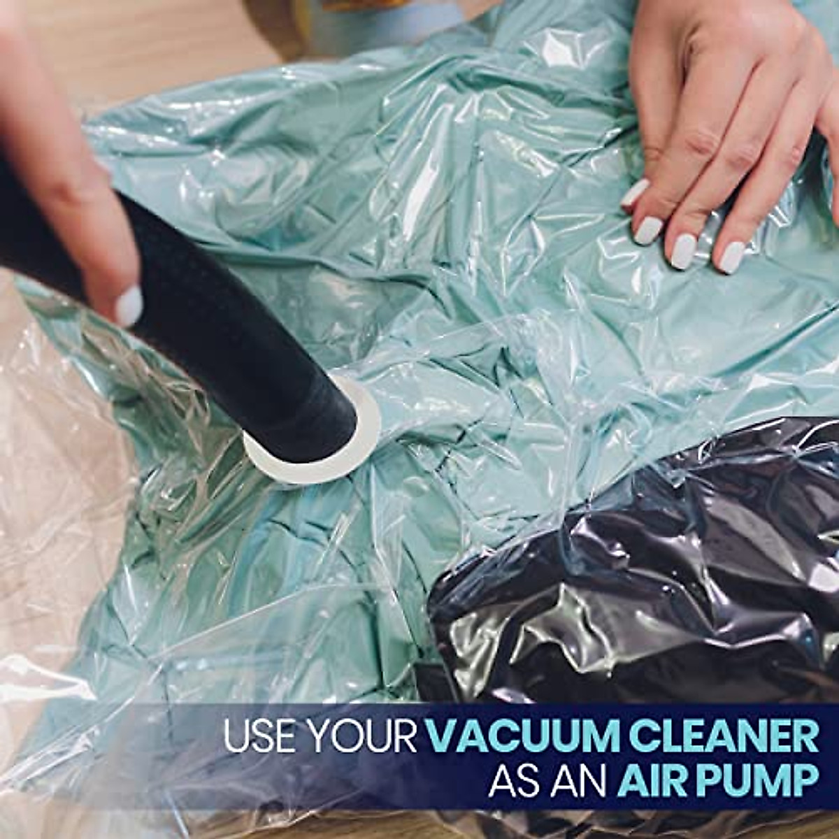 Space Saver Vacuum Storage Bags – 4 Jumbo Vacuum Sealer Bags for Bedding, Clothes, Curtains – 31.4 x 39.3 in. Vacuum Seal Bags for Moving, Travel and Organization Accessories by Amogie