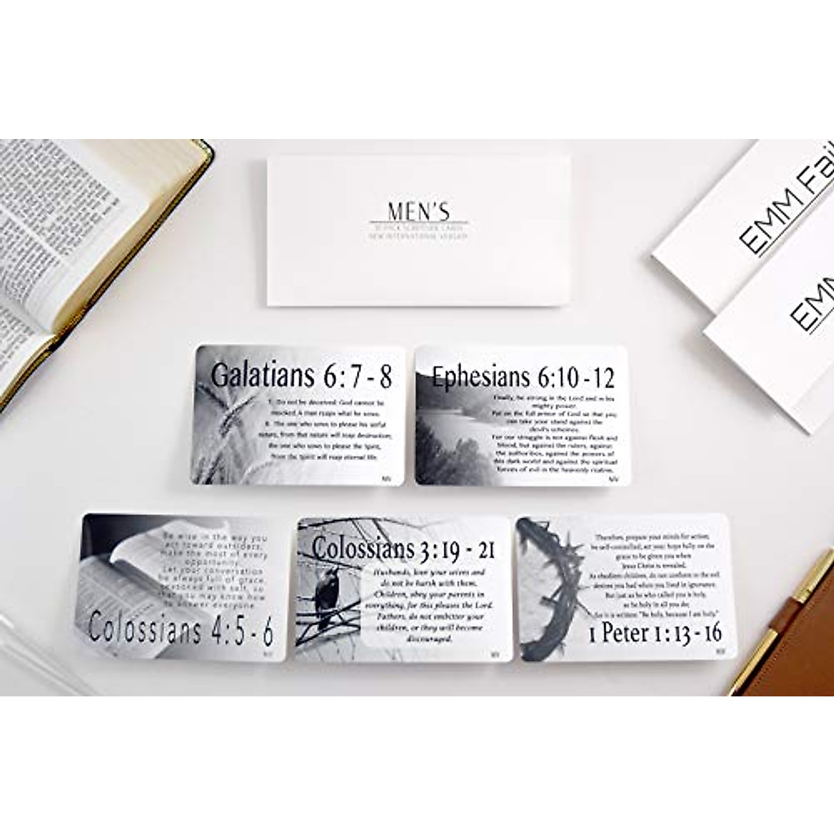 Men’s Scripture Cards (10-Pack), Inspirational Memorization Bible Verse Cards of Encouragement (NIV)