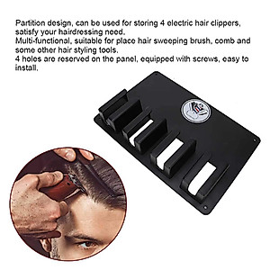 Hair Clipper Holder, Multi-Functional 4 Holes Wall Mount Hairdressing Tool Storage, Wall-Mounted Hair Cutter Brush Holder Stand