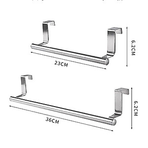 purzen Wall Mounted Towel Rack, Stainless Steel Towel Bar, Anti-Rust Opening Towel Rack with Hook, Suitable for Bathroom, Kitchen,Silver,S