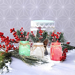 CNVOILA Christmas Centerpiece, Christmas Decor Mason Jars, Mantle Centerpiece Table Decorations, Holiday Table Centerpieces Bulk, Home Mantle Decor, Coffee Table Christmas Decor – 3PC