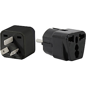 US to Argentina Travel Adapter Plug for USA/Universal to South America Type I & E (C/F) AC Power Plugs Pack of 2