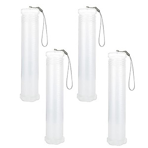 Luejnbogty 4 Pack Extendable Plastic Paint Brush Case Clear Long Paint Brush Holder Tube Storage Pencil Container