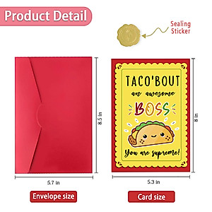 Beixian Taco Boss Day Card, Happy Boss's Day Gifts Card, Boss Appreciation Card, Thank You Boss Card from Staff Coworke Employee