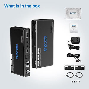 ROFAVEZCO HDBaseT HDMI ARC Extender 4K 60Hz (4:4:4 8bit) HDR10 18Gbps by Cat5e Cat6 SPDIF Toslink,Bi-Directional PoE+IR+CEC - 230ft 1080P,130ft 4K HDMI2.0 HDCP2.2,DTS:X,4K Down-Scale,Slim Case EX70H2