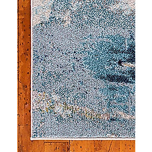 Unique Loom Chromatic Collection Modern & Vibrant Abstract Area Rug For Any Home Décor (8' 0 x 10' 0 Rectangular, Light Blue/ Beige)