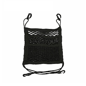 3-Layer Car Net Organizer, Universal Back Seat Mesh Bag, Barrier of Backseat Pet Children Kids, Cargo Tissue Wallet Handbag Holder, Driver Storage Netting Pouch