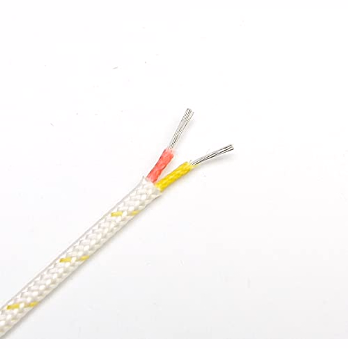 K-Type Thermocouple Wire AWG 24 Stranded 7X w. Braided Fiberglass Insulation - 10 Yard