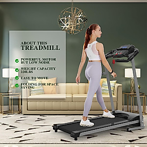 LIVIVOX Under Desk Treadmill，Max 3.5 HP Electric Walking Pad，Folding Treadmill with 300LBS Capacity Designed 2 in 1 Installation-Free Treadmills for Home & Office Small (Ordinary)