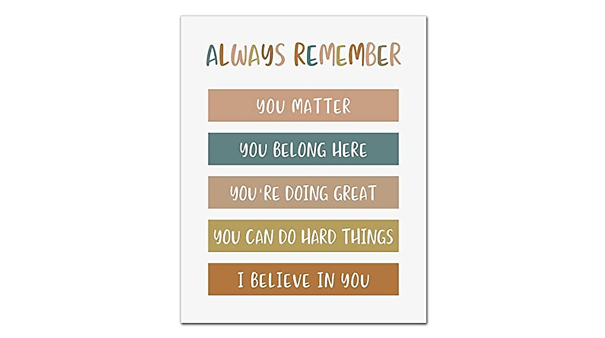 You Matter Boho Classroom Decor - Motivational Wall Art 8x10