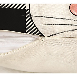 Easter Outdoor Pillow Covers, 18 x 18 inch Set of 4 Waterproof Throw Pillow Cases, Bunny Cushion Decor for Home Outside Patio Front Porch House Farmhouse B