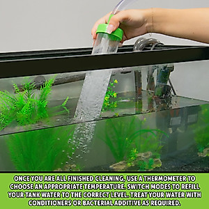 Python No Spill Clean and Fill Aquarium Maintenance System, Complete Ready-to-Use Gravel Cleaner and Water Changer for Fish Tanks, 50 Foot