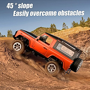 Adepe 1/10 Scale Large Size Rc Car - 2.4GHZ Full Scale Throttle Remote Control Vehicle - 4WD All Terrain Crawler Climbing RC Truck - Hobby Toy Cars for Adult & Kids, RTR