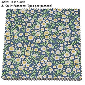 Nodsaw Floral Print Cotton Fabric Squares Bundles,Charm Packs for Quilting 5 inch,Fabric Scraps for Crafts,Precuts Quilt Squares 5" x 5"