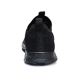 SUOKENI Men's Quick Drying Slip On Water Shoes for Beach or Water Sports All Black,Size:US 10.5/EU 44