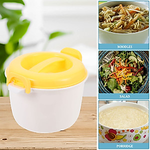 BESTonZON Microwave Rice Cooker Steamer Bowl for Vegetables with Steam Release Vent Microwaveable Cookware for Rice and Vegetables Yellow S