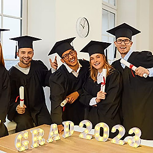 8 LED Marquee Letter Lights Grad 2023 Sign, Grad Light up Letter Numbers for Graduation Party Decorations, 2023 Graduation Decorations Party Supplies (White)