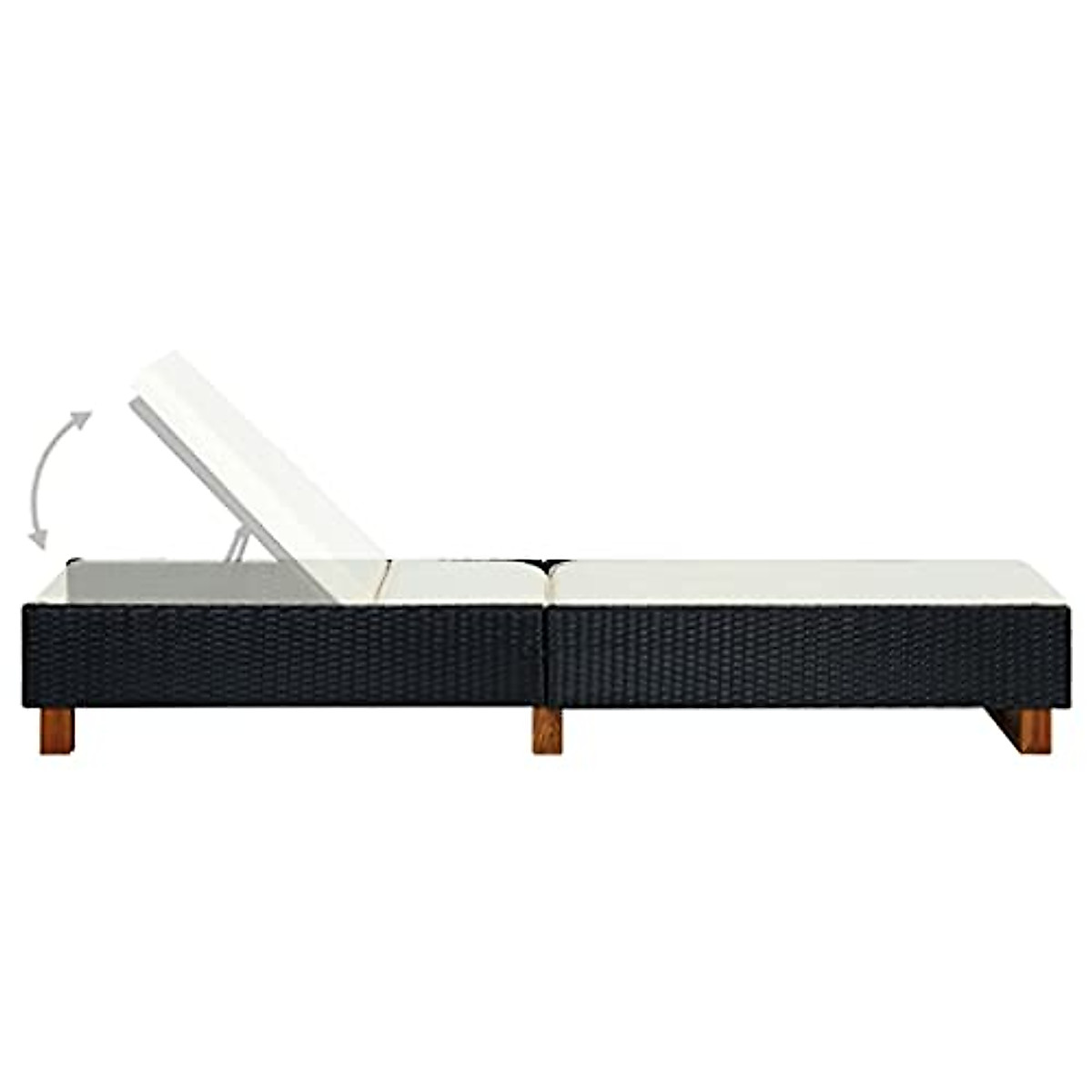 BUKSCYJS Sun Bathing Chair,Balcony Desk,Pool daybed,Patio Lounger Chair,Outdoor Lounge Set,Outdoor Lounge Set,Patio Day beds Outdoor,Sunbed with Cushion Poly Rattan Black