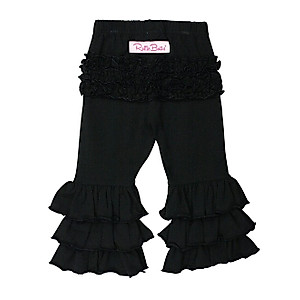 Black Ruffle Pants - 6-12m
