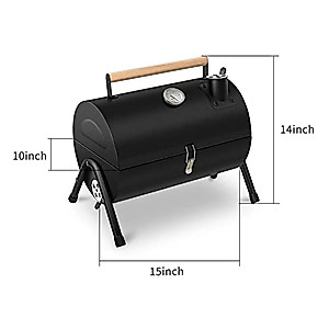 JJ JUJIN Portable Charcoal Grill Mini BBQ Grill for Outdoor Cooking, Camping and Picnic Black