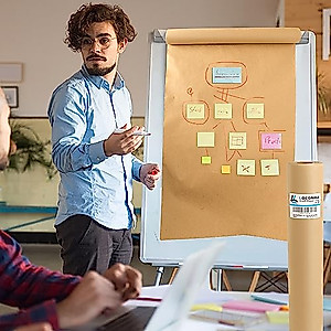 Wrapping Paper, Craft Paper, White Kraft Paper Roll 17.8"x 100ft for Gift Wrapping, Floor Covering, Bulletin Board, Arts Crafts, Bouquet Flower, Table Runner, Poster, Packing Paper for Moving Supplies (Brown)