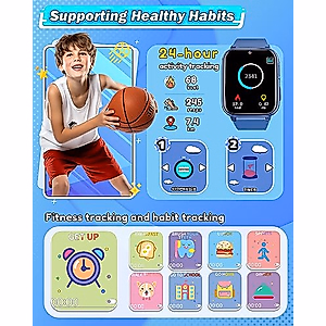 Sueseip Kids Watch for Boys Toys Age 6-8, HD Touchscreen Dual Cameras Smart Watch for Kids Boys Ages 5-7, Kids Toys with 26 Games Learn Card Audio Story for 6 7 8 9 10 Year Old Boys Birthday Gifts